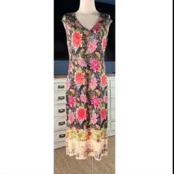 Johnny Was | Dresses | New With Tags Johnny Was Black And Floral Jersey ...